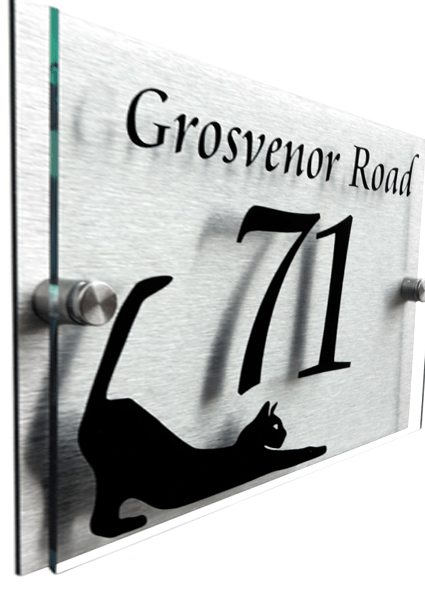 Felix, acrylic house number sign - Cat design – Uk House signs - Office ...